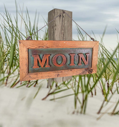 Driftwood-Schild · MOIN – Dünenstrauss Sylt